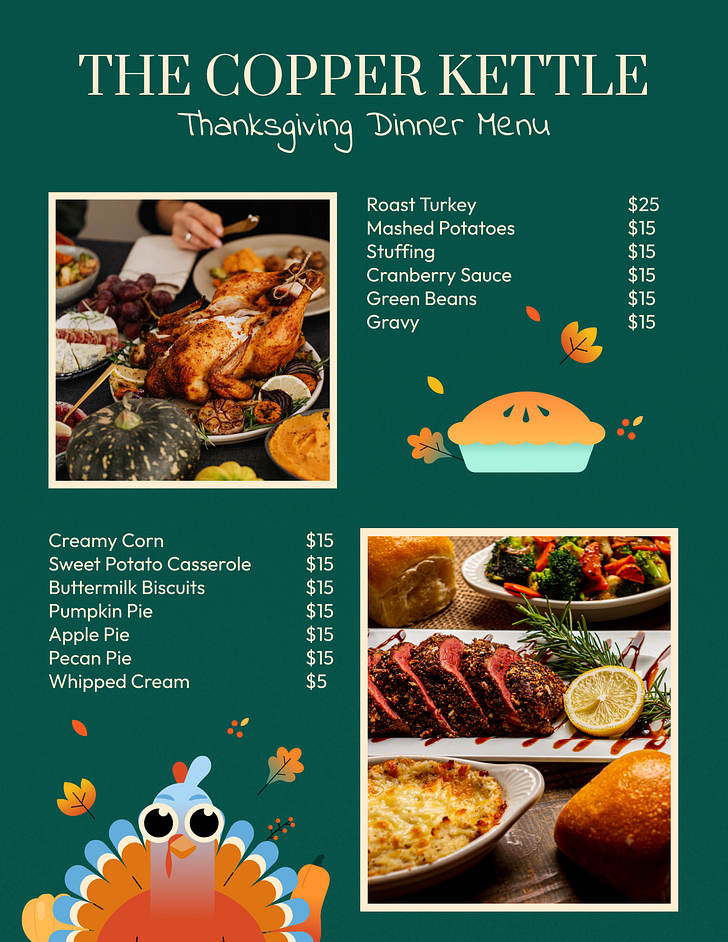 Thanksgiving Menu Templates | Renderforest