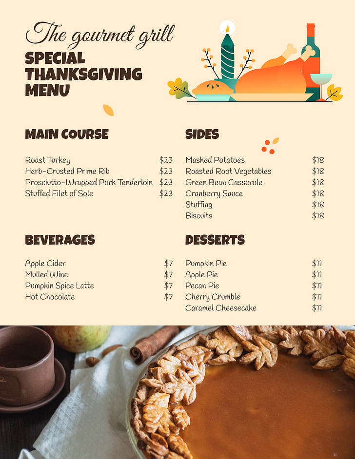 Thanksgiving Menu Templates | Renderforest
