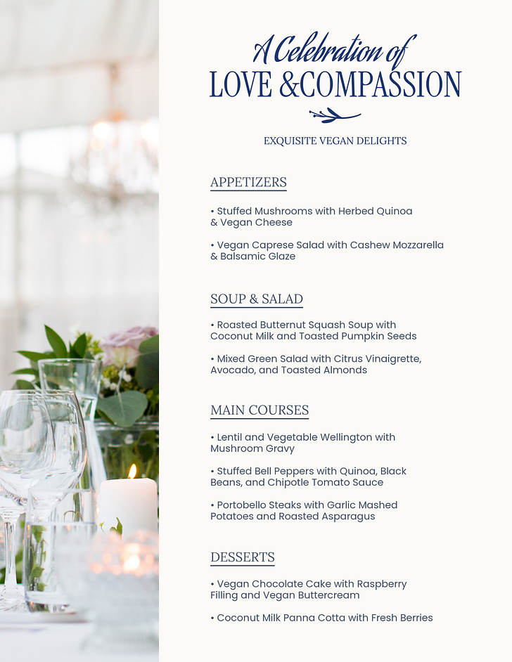 Wedding Menu Templates | Renderforest