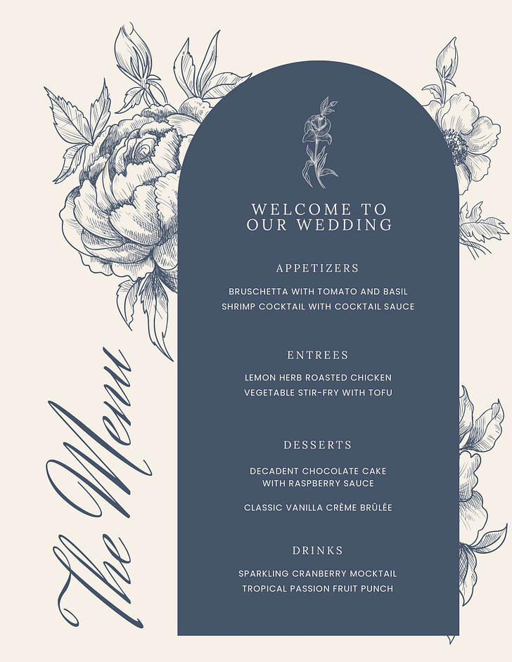 Wedding Menu Templates | Renderforest
