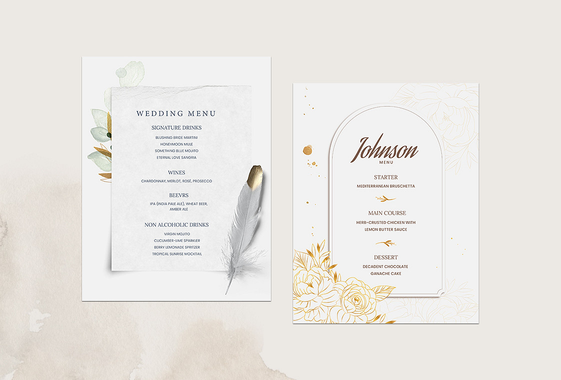 Wedding Menu Templates | Renderforest