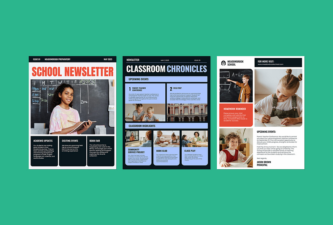 Colorful Classroom Newsletters | Renderforest