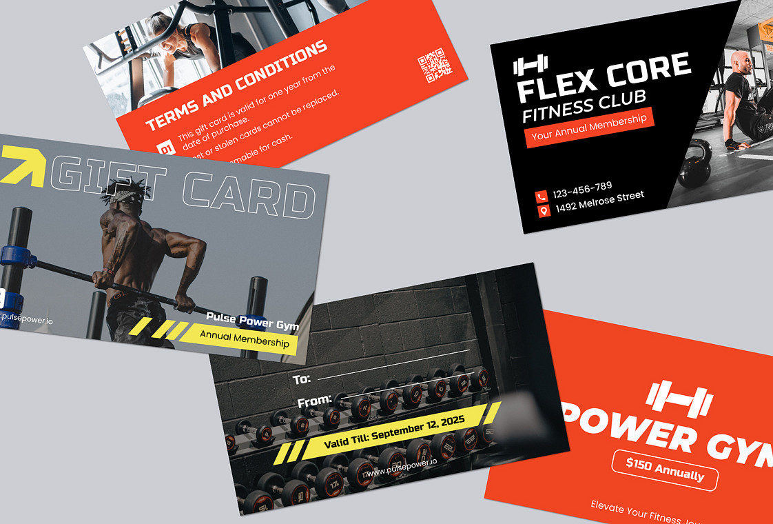 Gym and Wellness Gift Cards | Renderforest