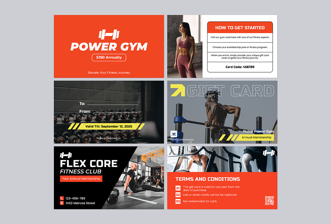 Gym and Wellness Gift Cards | Renderforest