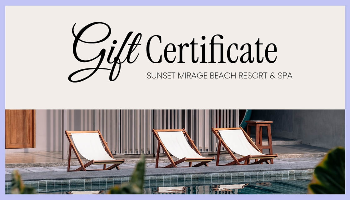 Hotel Getaway Gift Card Collection | Renderforest