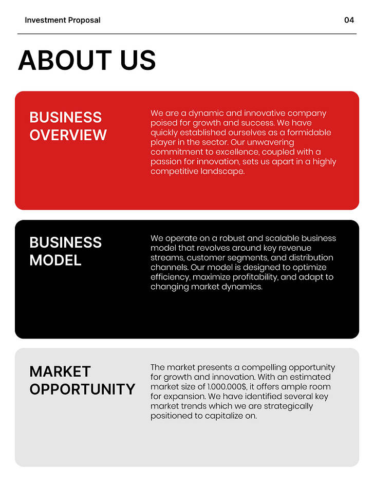 Corporate Investment Proposal Template | Renderforest