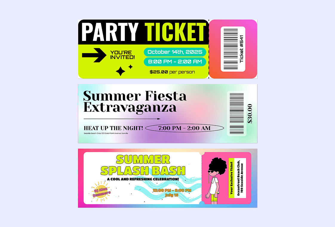 Vibrant Party Tickets | Renderforest
