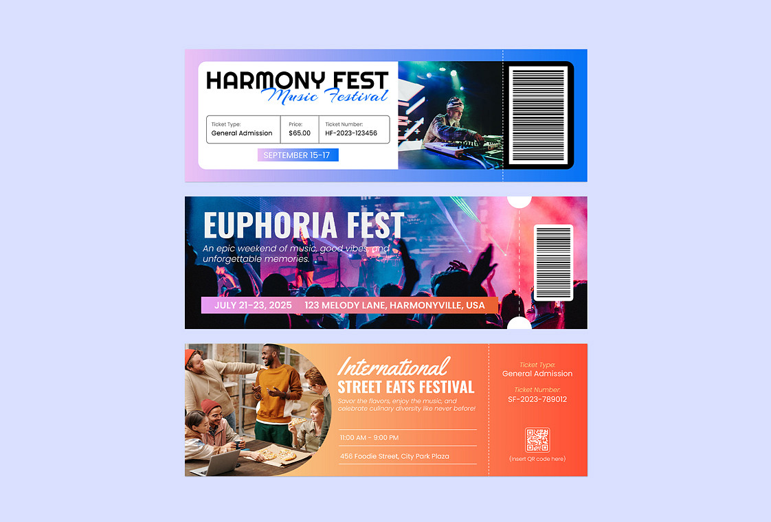 Festival Ticket Variety | Renderforest