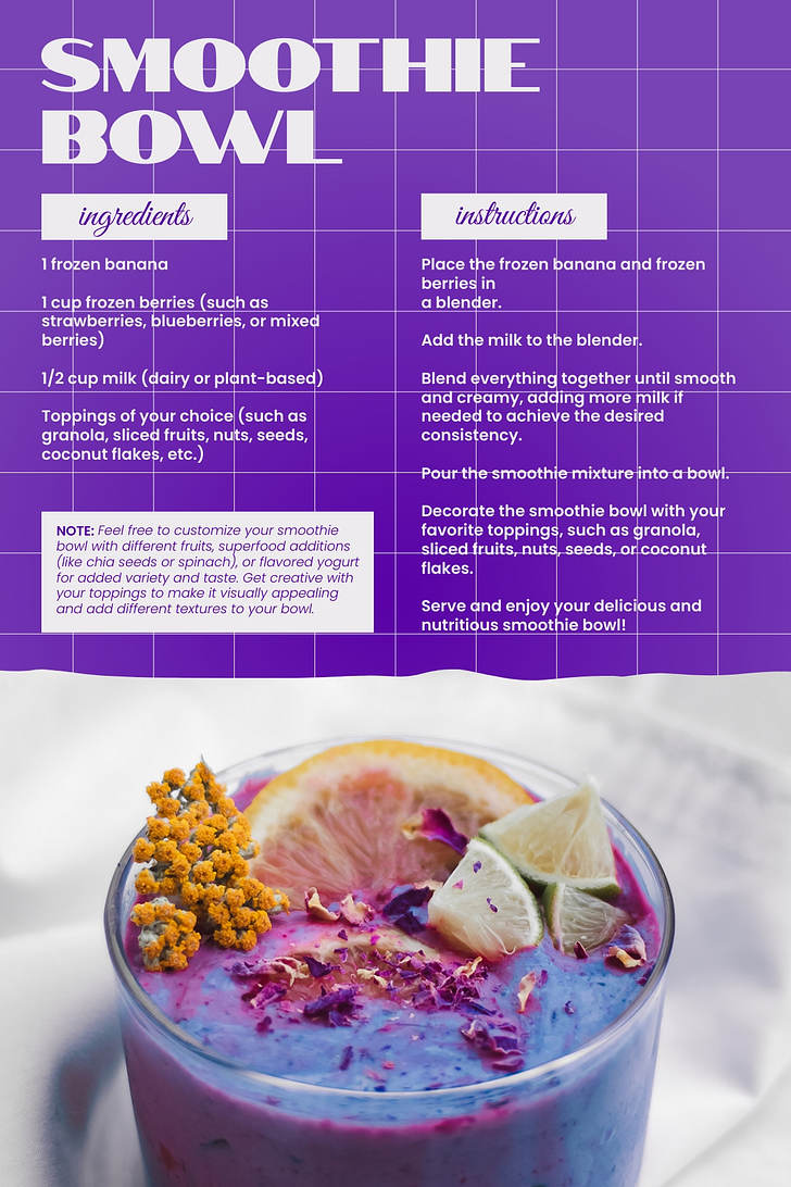 Fresh Fusion Smoothie Recipe Cards | Renderforest