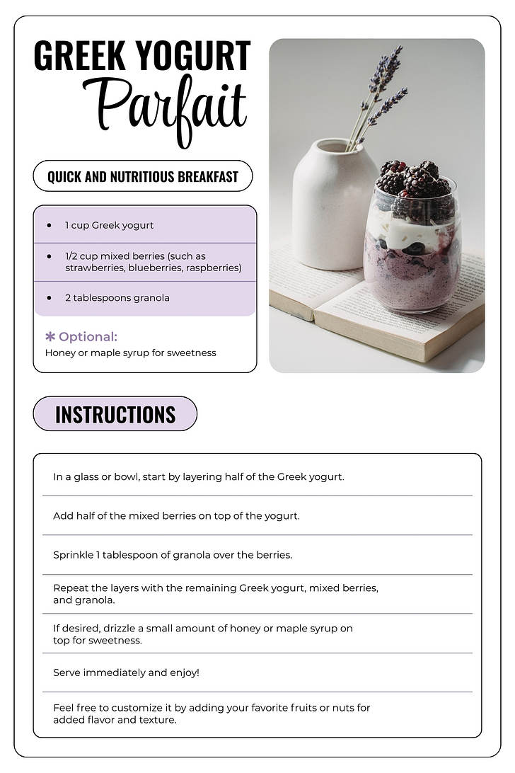 Balanced Bites Recipe Cards | Renderforest
