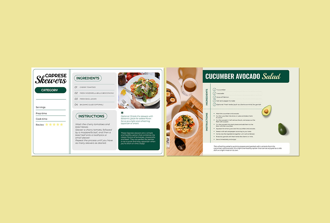 Balanced Bites Recipe Cards | Renderforest