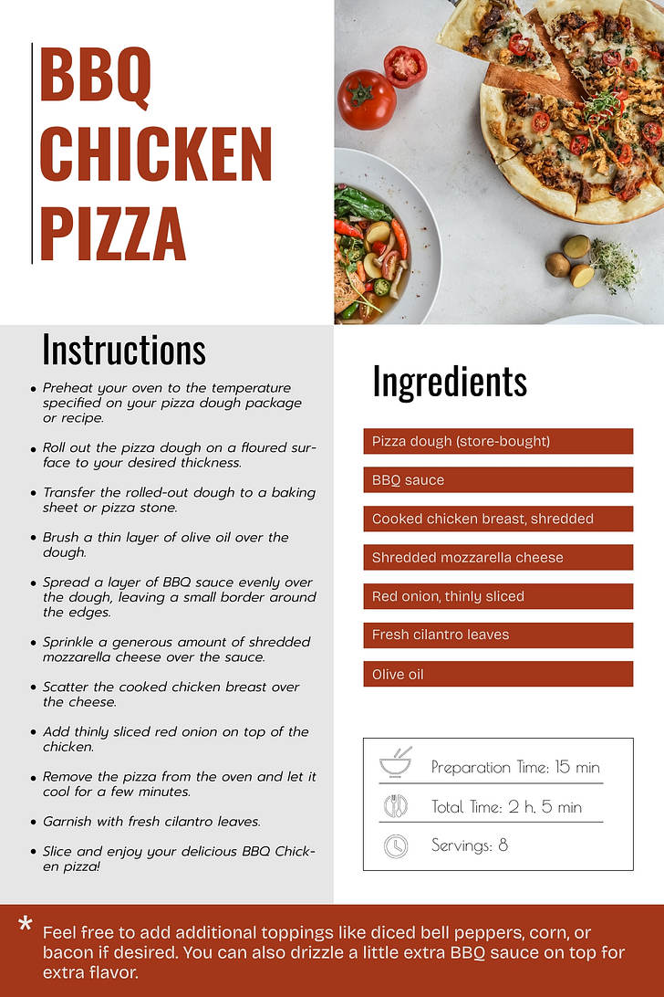 Pizza & Burger Recipe Cards | Renderforest