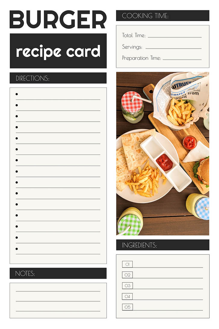 Pizza & Burger Recipe Cards | Renderforest