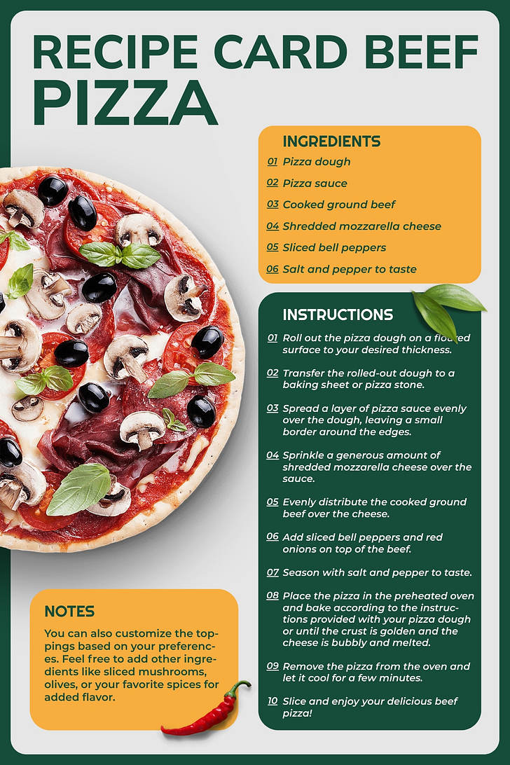 Pizza & Burger Recipe Cards | Renderforest