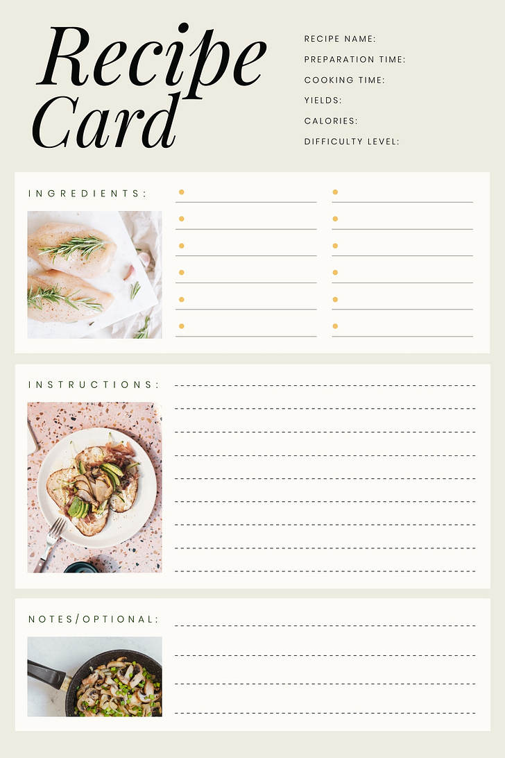 Simple Savor Recipe Cards | Renderforest