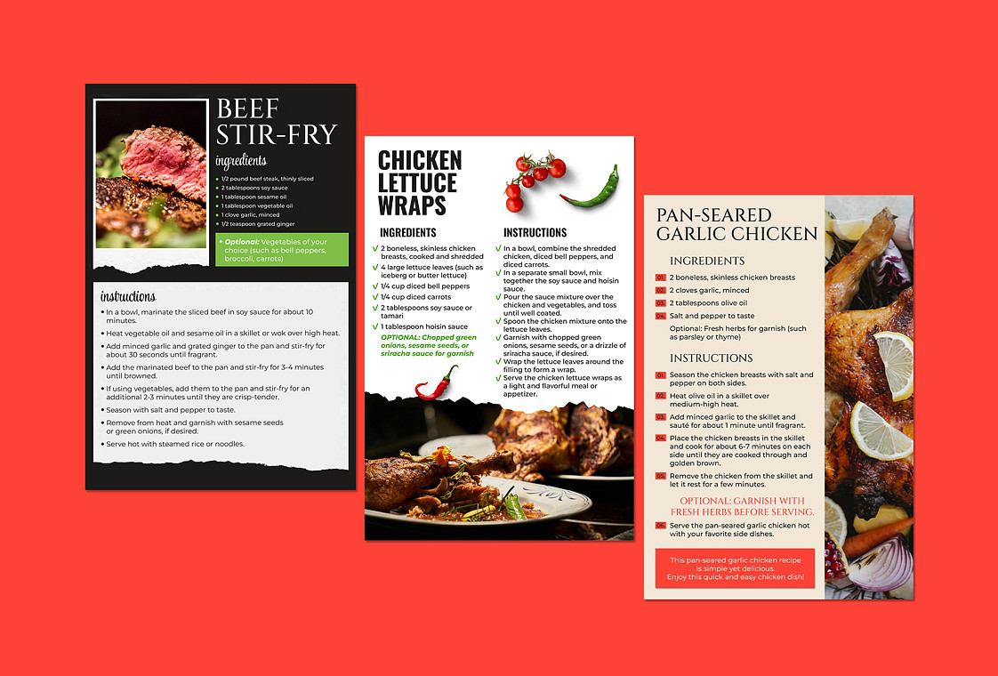 Picture Perfect Recipe Cards | Renderforest