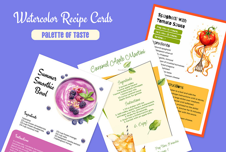 Free recipe card templates | Renderforest
