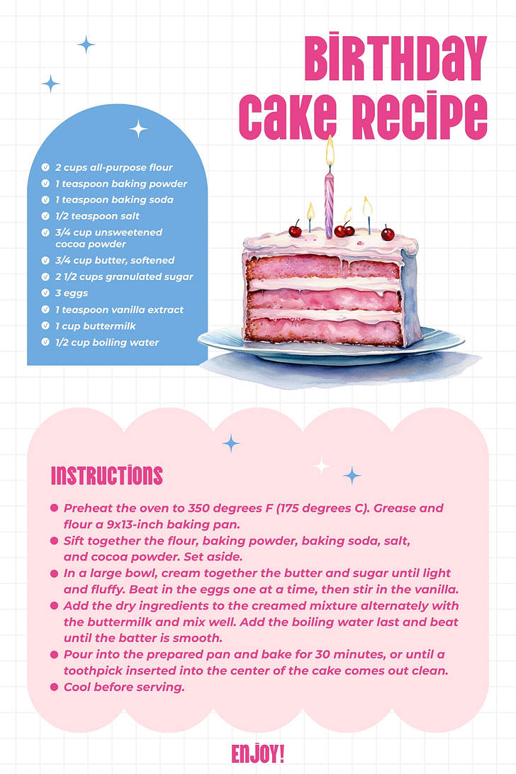 Watercolor Recipe Card Templates | Renderforest