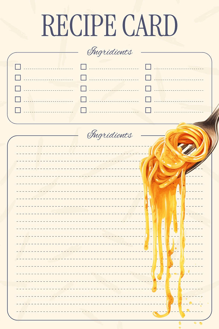 Illustrated Recipe Card Templates | Renderforest