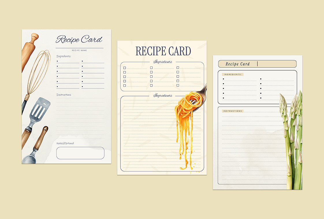 Illustrated Recipe Card Templates | Renderforest