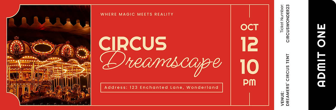 Circus Spectacular Ticket Templates | Renderforest