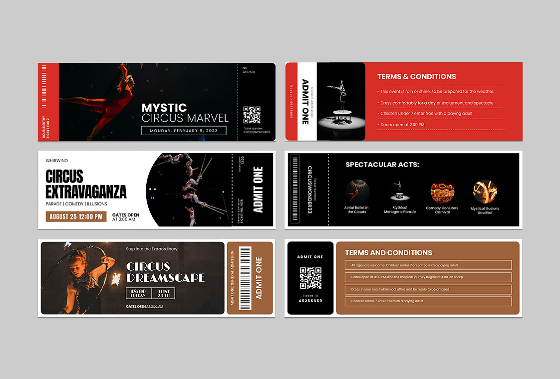 Circus Spectacular Ticket Templates | Renderforest