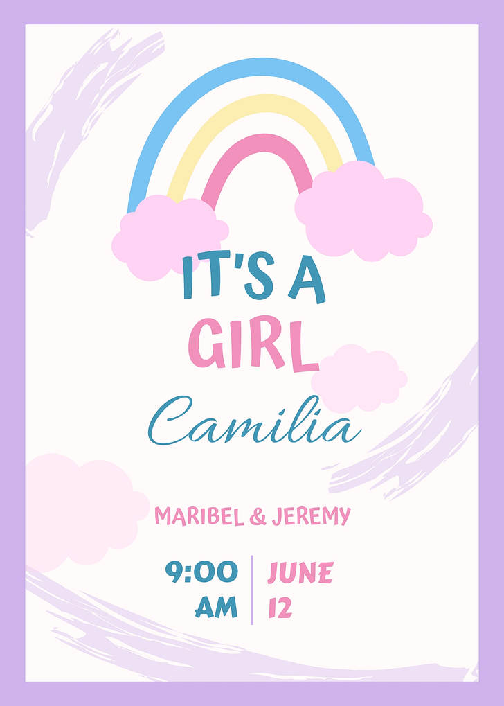 Colorful Gender Reveal Announcements | Renderforest