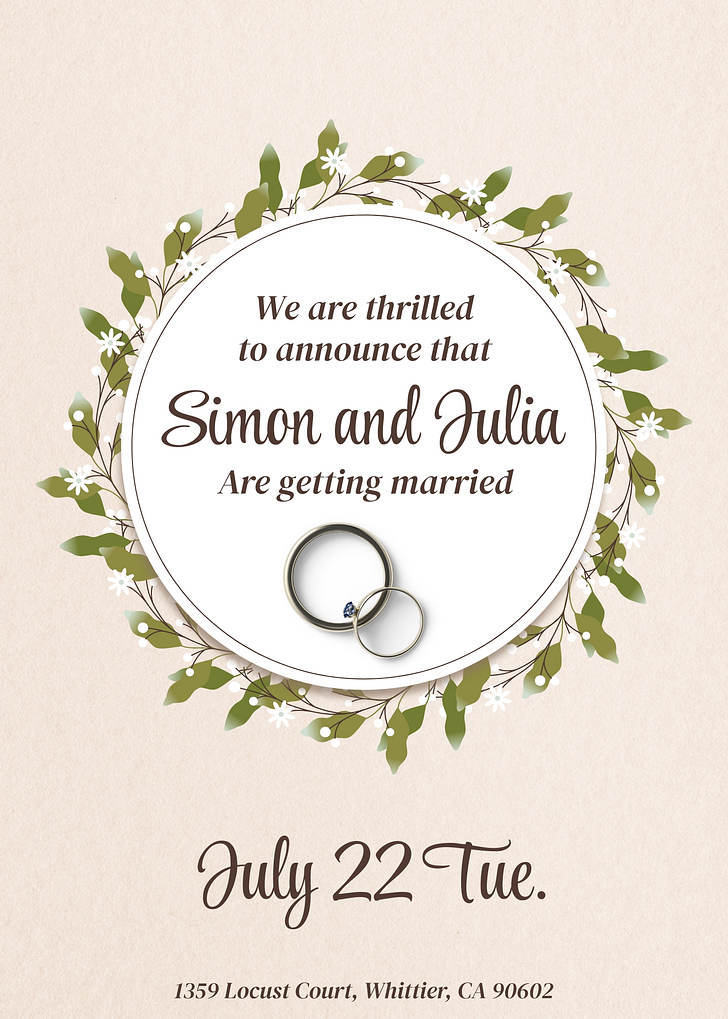 Elegant Wedding Announcement Templates | Renderforest