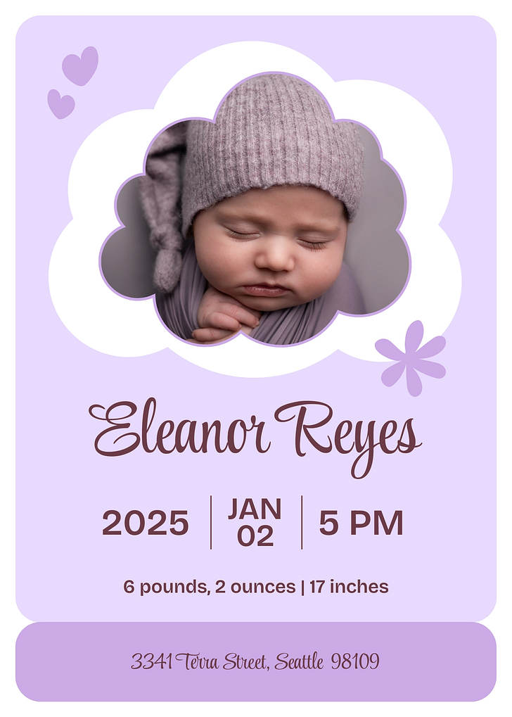 Joyful Birth Announcement Templates | Renderforest