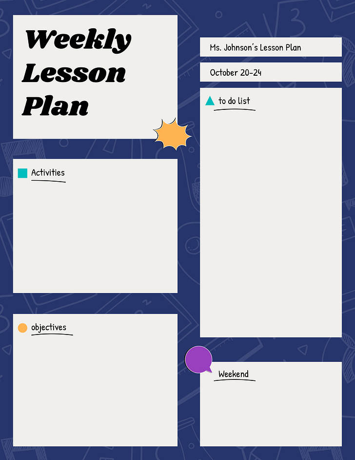 Weekly Lesson Plan Templates | Renderforest