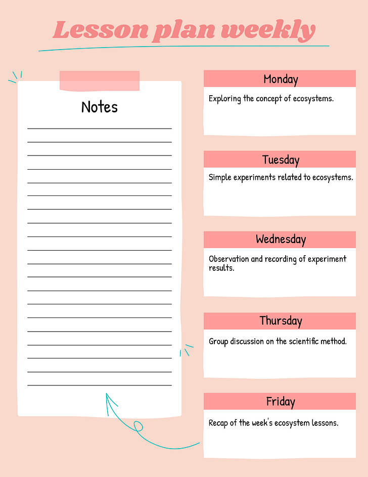 Weekly Lesson Plan Templates | Renderforest