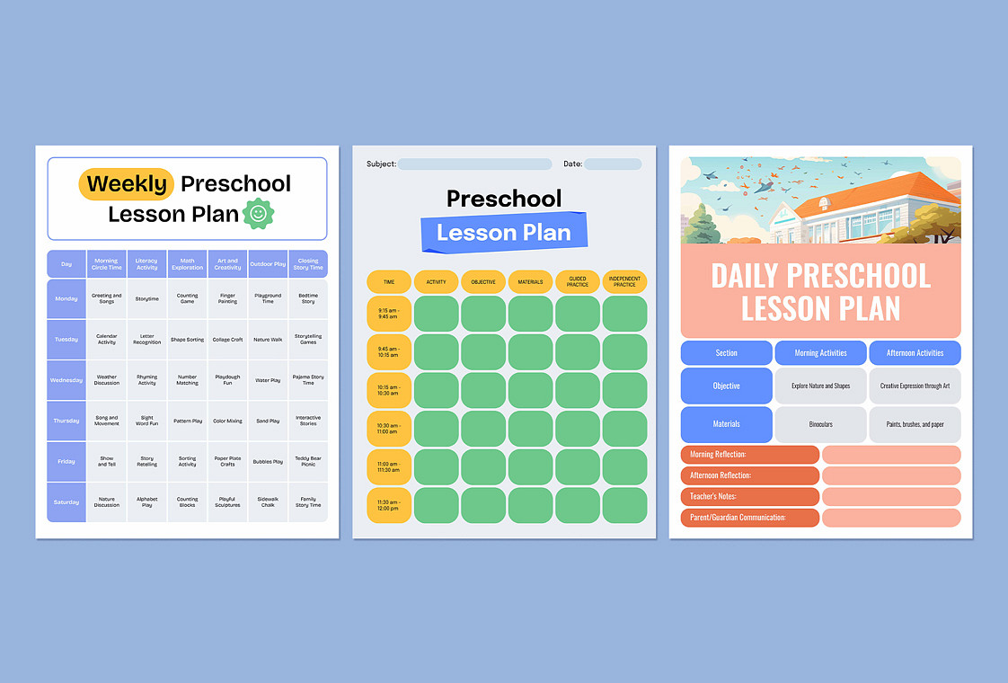 Preschool Lesson Plan Templates | Renderforest