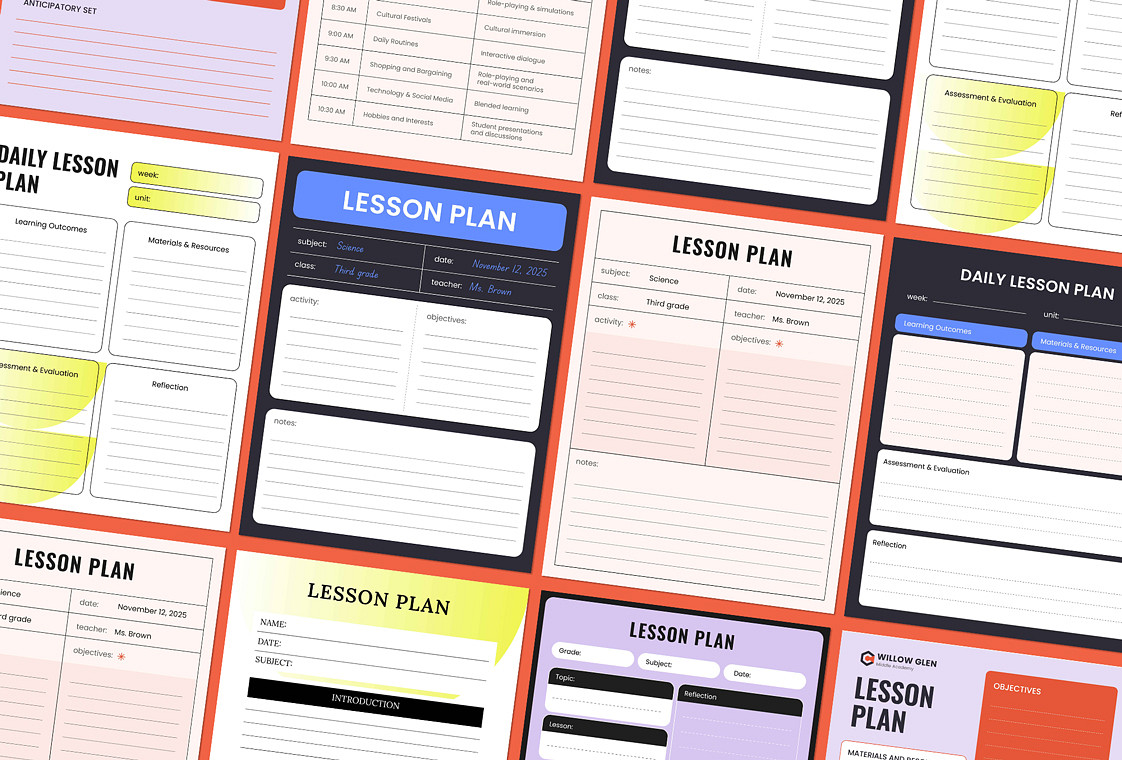 Daily Lesson Plan Templates | Renderforest