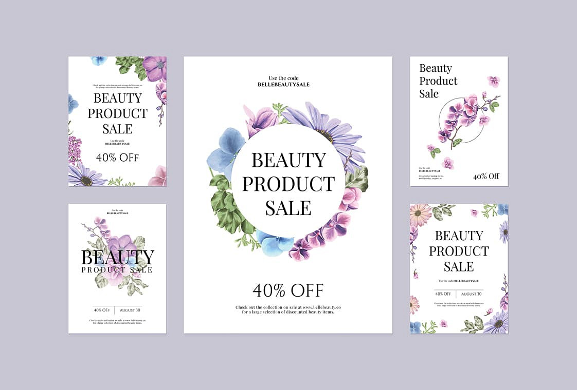 Floral Beauty Branded Set | Renderforest