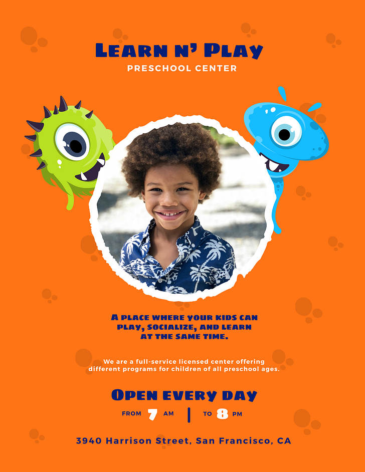 Kids' Learning Center Printables | Renderforest