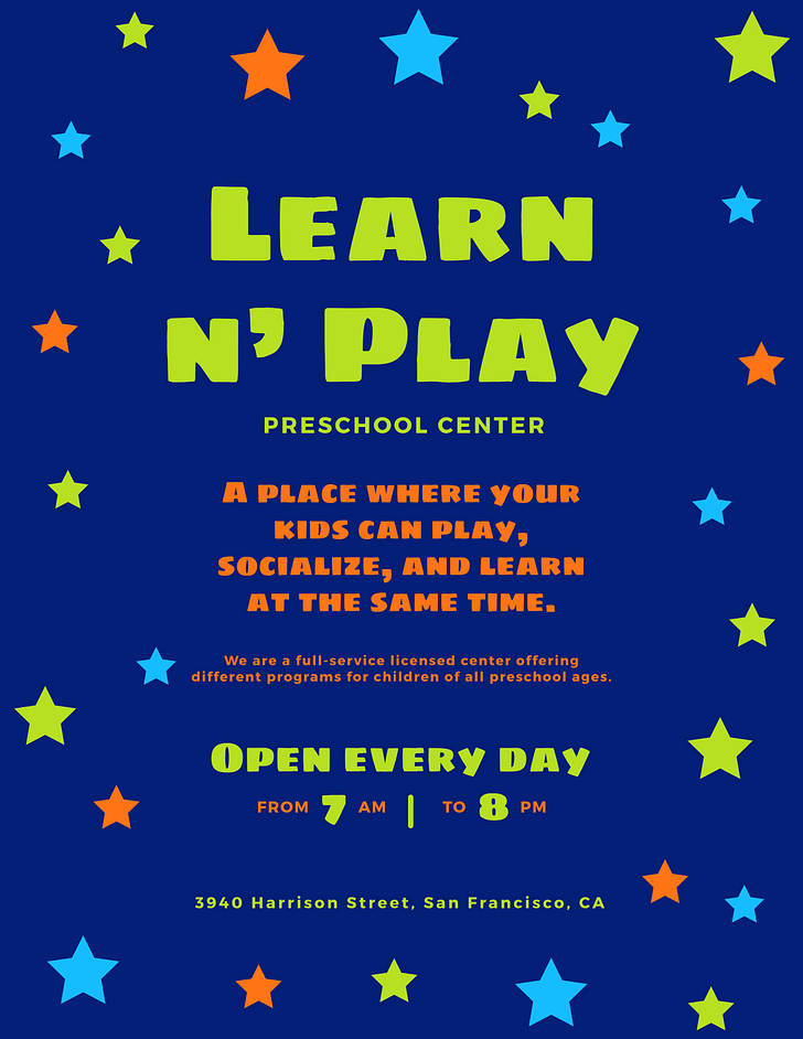 Kids' Learning Center Printables | Renderforest