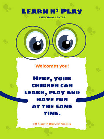 Kids' Learning Center Printables | Renderforest