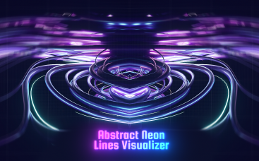 تجسيد بصري بخطوط النيون المجردة (Widescreen) | Renderforest