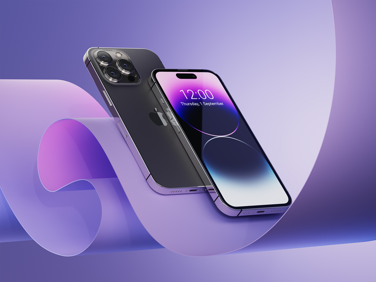 iPhone 14 Pro Max 3D Mockup Set | Renderforest
