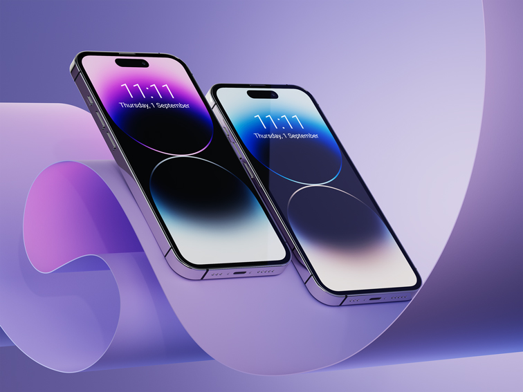 iPhone 14 Pro Max 3D Mockup Set | Renderforest