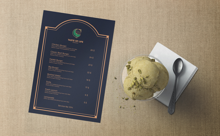 Mockups de menú minimalista | Renderforest