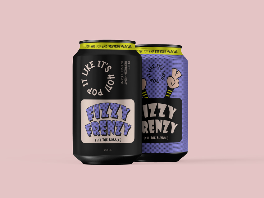 Variedad de mockups de latas de soda | Renderforest