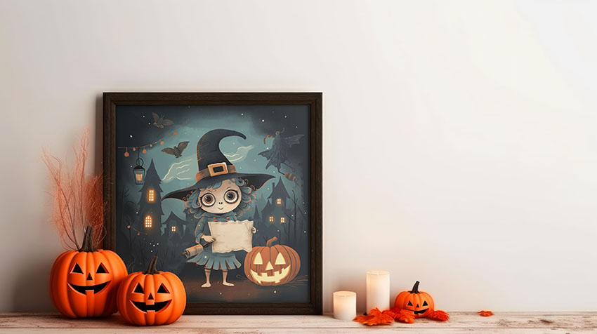 Kit de mockups de decoraciones de Halloween | Renderforest