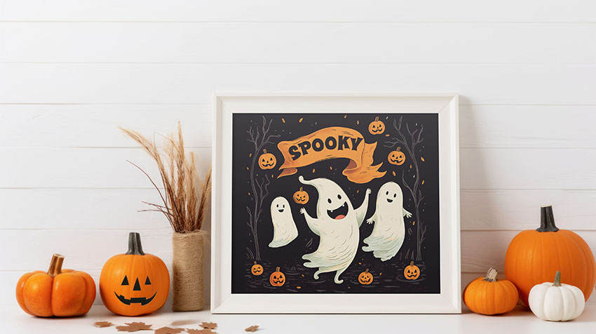 Kit de mockups de decoraciones de Halloween | Renderforest