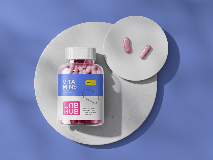 Colección de mockups de envases para pastillas | Renderforest