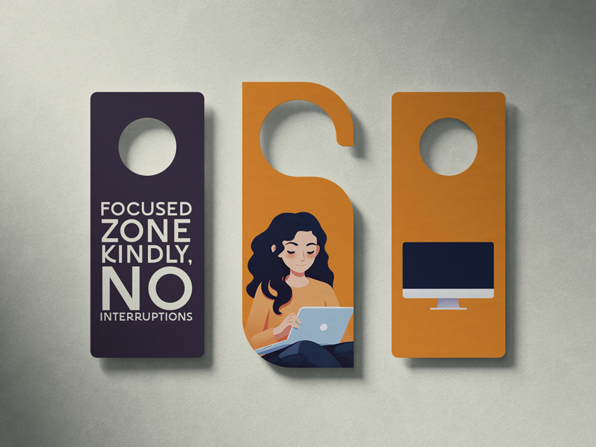 Paquete de mockups de carteles para picaportes | Renderforest