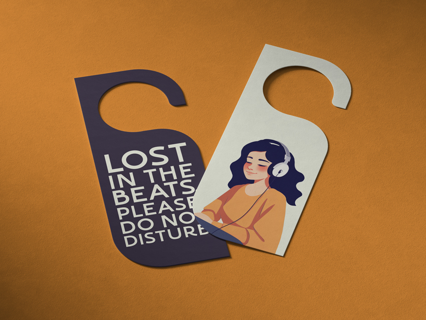 Paquete de mockups de carteles para picaportes | Renderforest