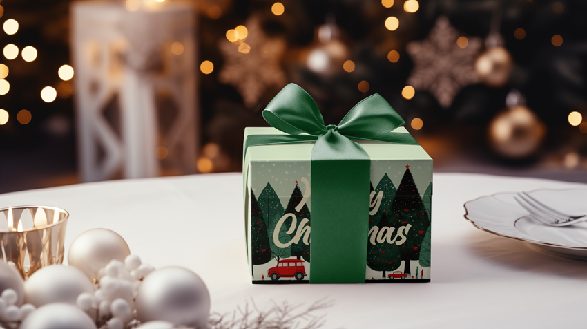 Mockups festivas de regalos de Navidad | Renderforest