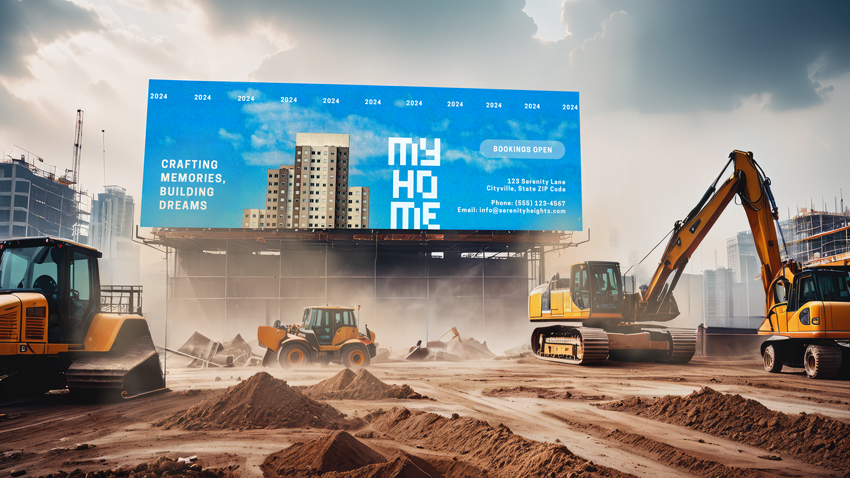 建設現場の看板 | Renderforest