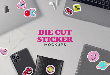 Free sticker mockup templates for your designs | Renderforest